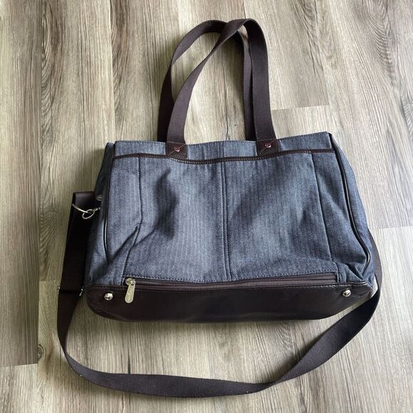 thirty-one | Bags | Thirtyone Denim Tote Diaper Laptop Bag Multipocket ...
